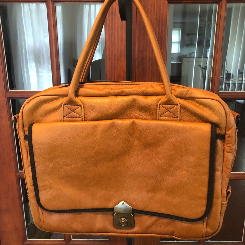 Deluxe Leather Laptop Folio Bag Professional Case - Gem
